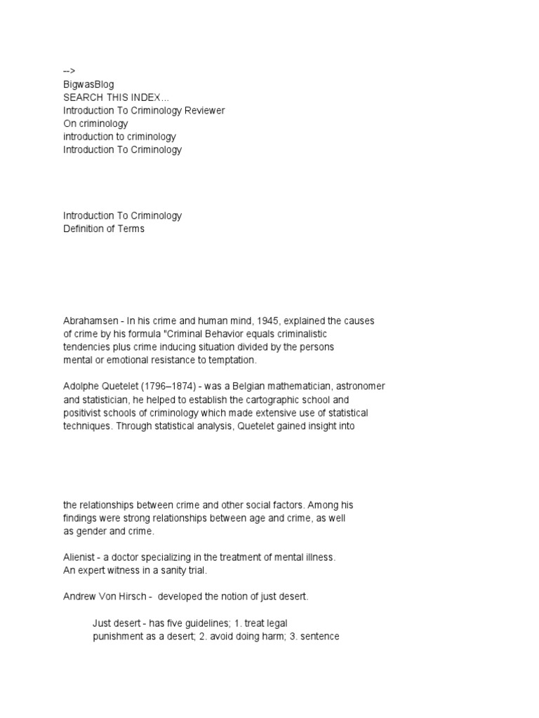 Bigwas Reviewer | PDF | Sadomasochism | Criminology