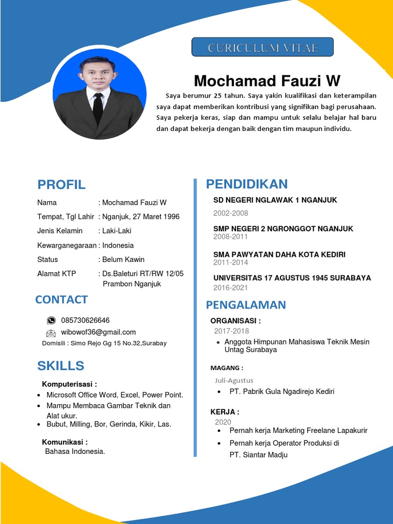 CV - Moch.fauzi W | PDF