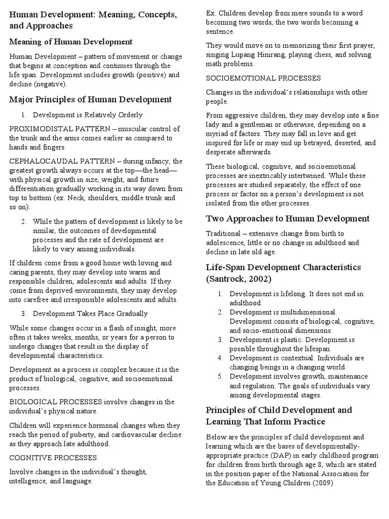 Meaning of Human Development | PDF | Developmental Psychology | Child ...
