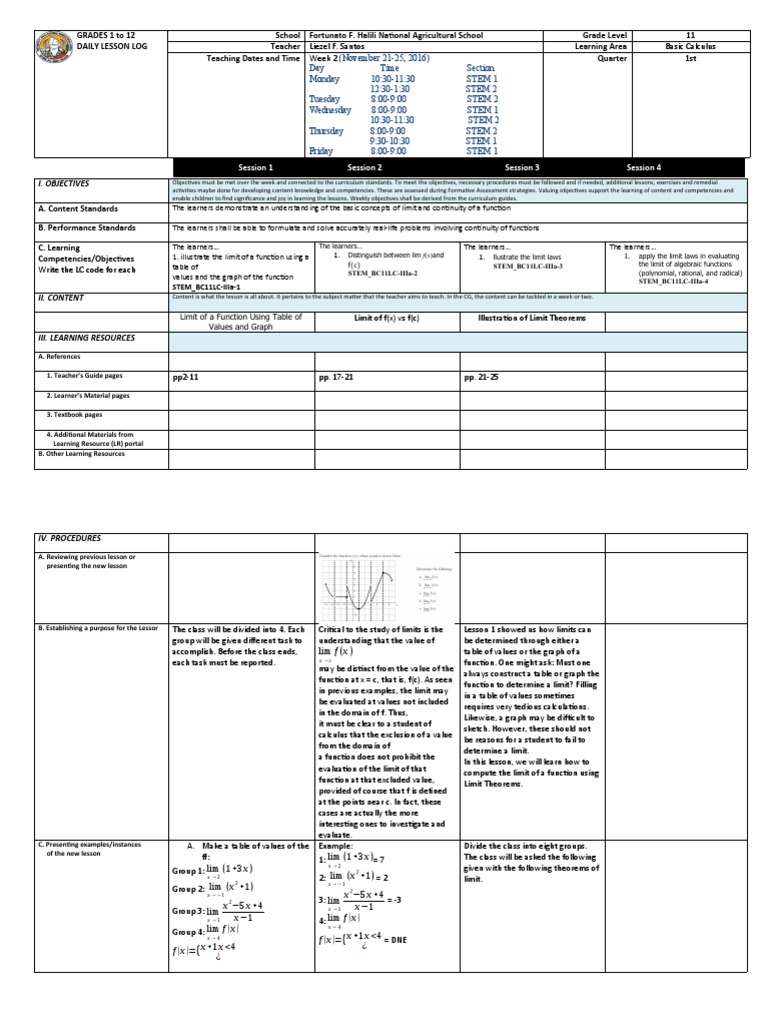 11 Basic Calculus 1st: Session 1 Session 2 Session 3 Session 4 | PDF ...