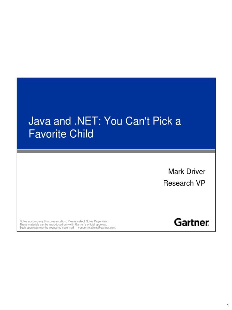 Keynote Presentation-Mark Driver Gartner-Java Vs Net | PDF | 64 Bit ...