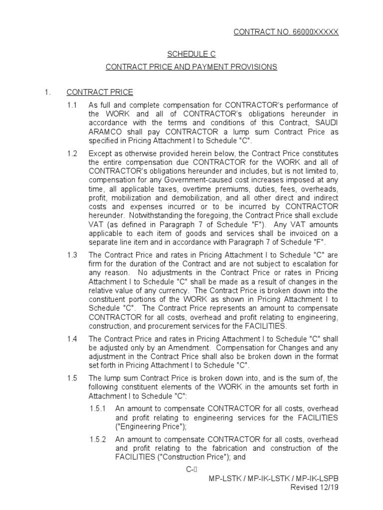 Contract Price And Payment , An Employer’s and Engineer’s Guide to the ...