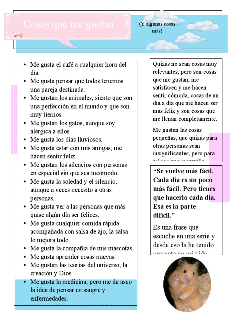 Lista Cosas Que Me Gustan | PDF