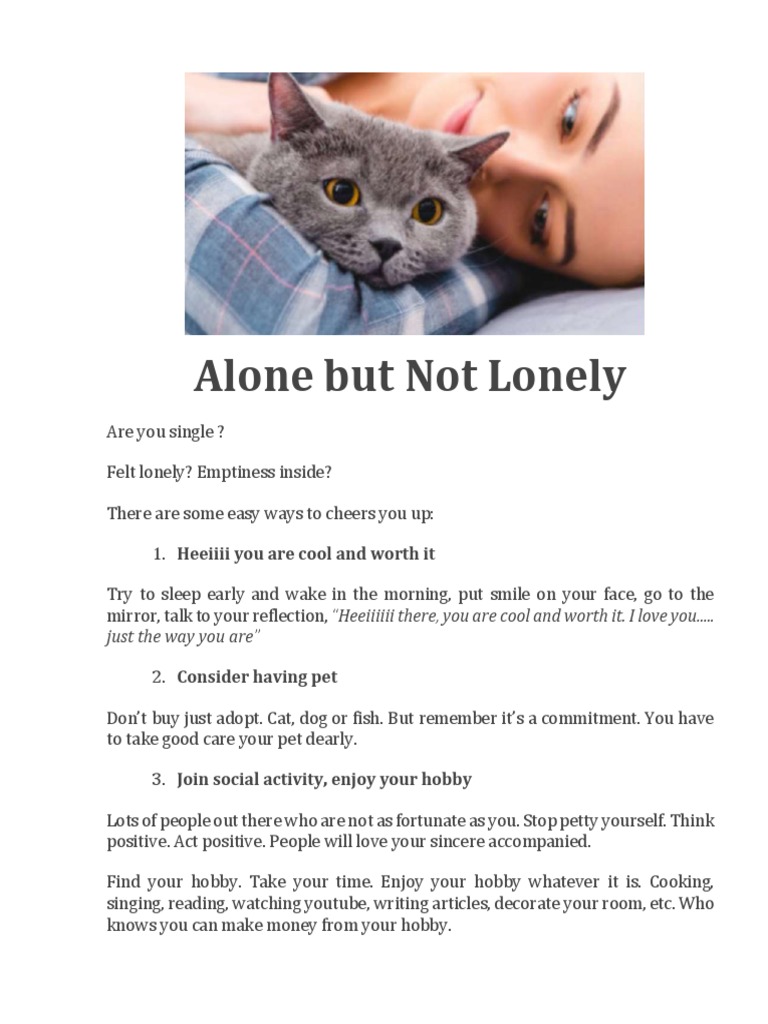 Alone But Not Lonely | PDF | Self-Improvement | Wellness