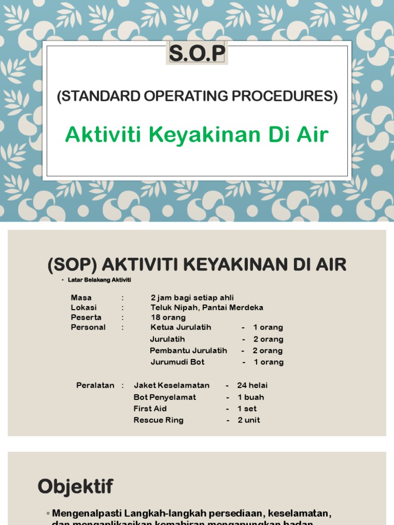 Sop Keyakinan Di Air | PDF