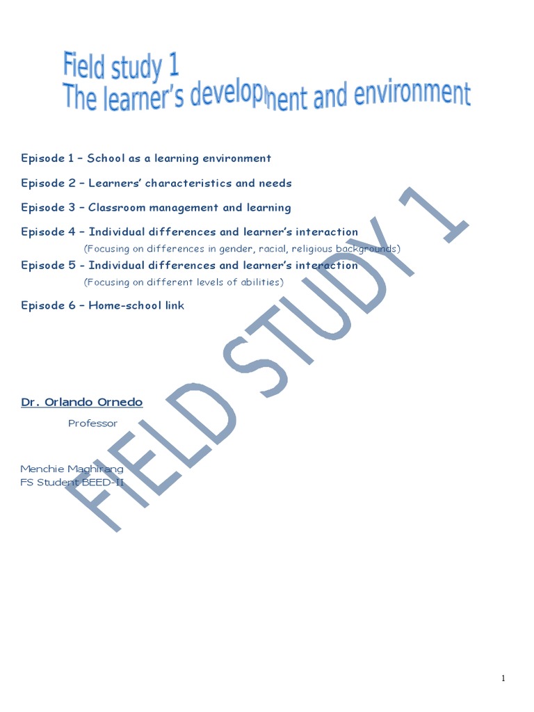 Fs 1 Complete | PDF | Classroom | Classroom Management
