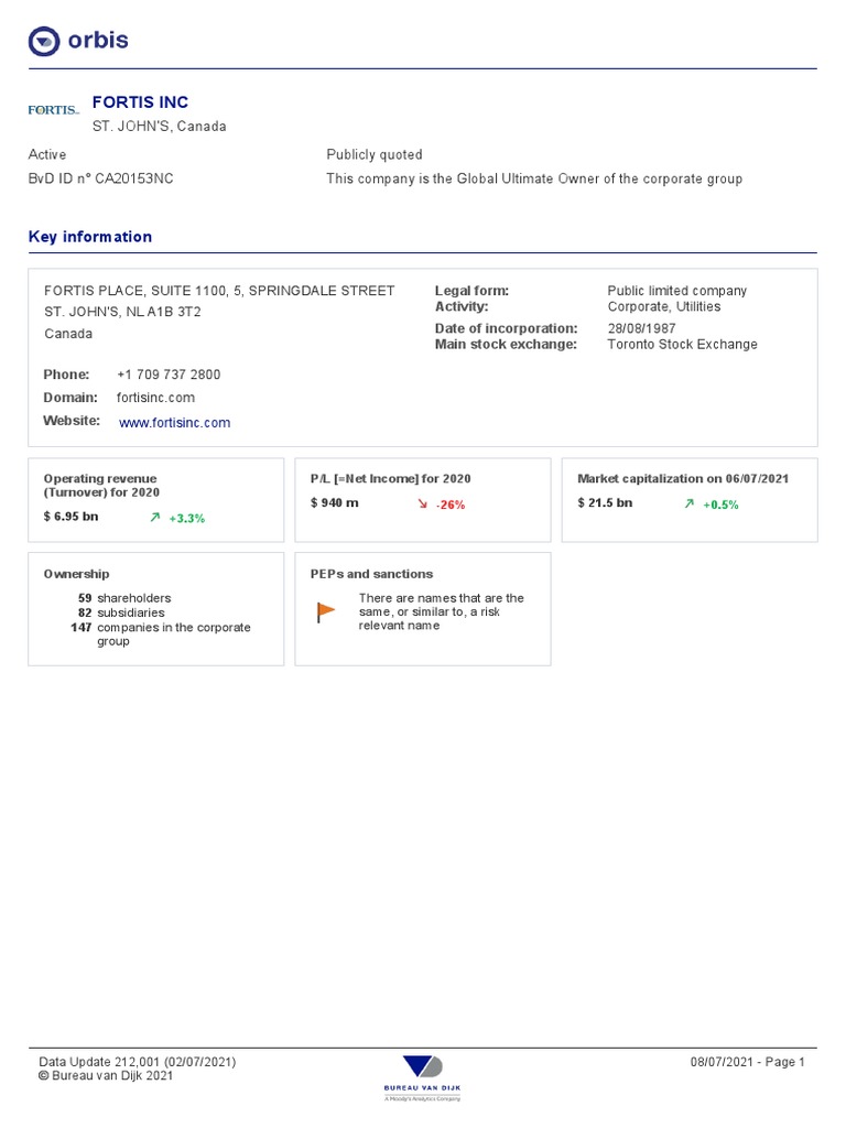 Fortis Report | PDF | Deferral | Corporations