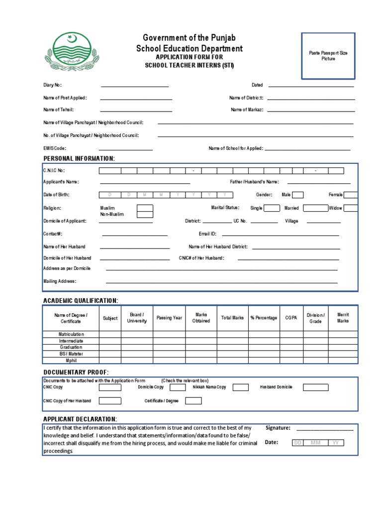 Application Form For STI | PDF | Academic Degree | Internship