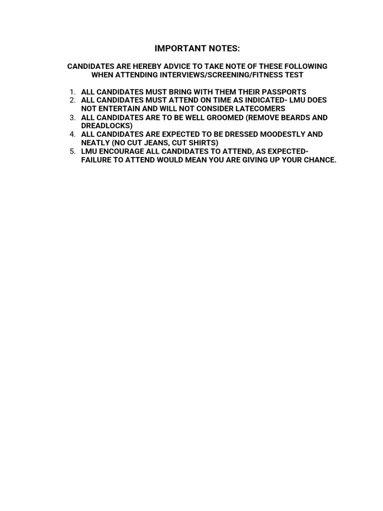 Interview Guidelines for Candidates | PDF