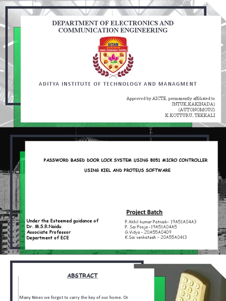 Password Based Door Lock System Using 8051 Microcontroller Pdf Microcontroller Integrated