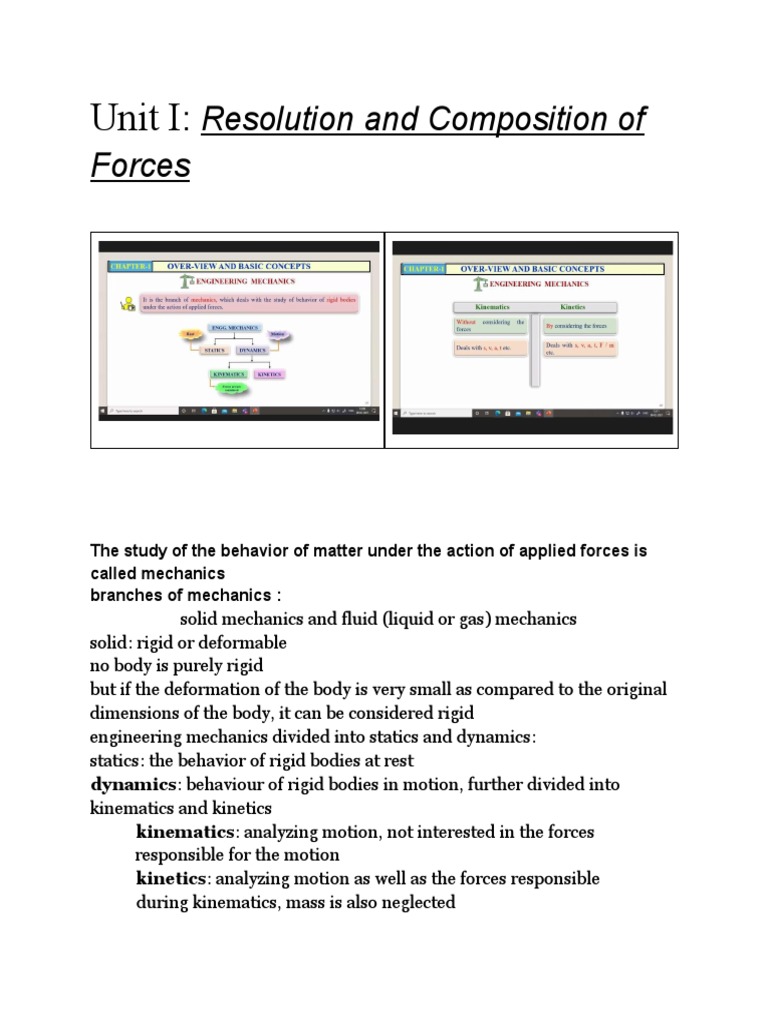 Engineering Mechanics Notes | PDF | Rotation Around A Fixed Axis | Force