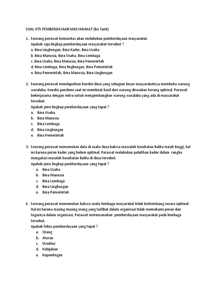 Soal UTS 2021 (Bu Tanti) | PDF | Ilmu Sosial