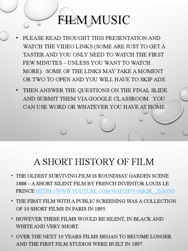 History of Film Music Overview | PDF | Film Score | Songs