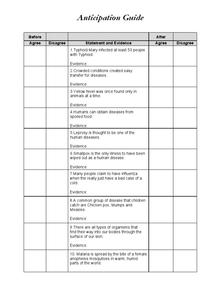Anticipation Guide | PDF | Science & Mathematics