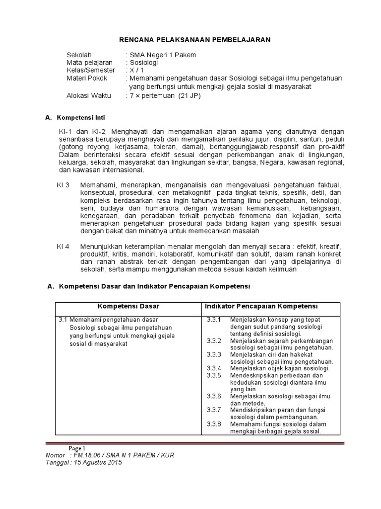 RPP KD 3.1 - Contoh Komplit - Isi | PDF