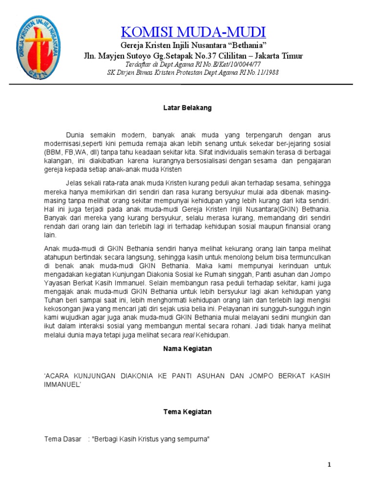 Proposal Diakonia | PDF