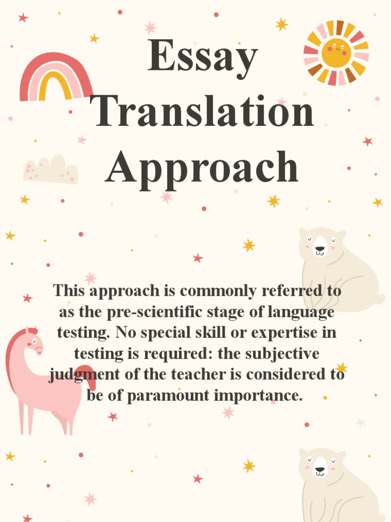 Essay Translation Approach | PDF | Career & Growth