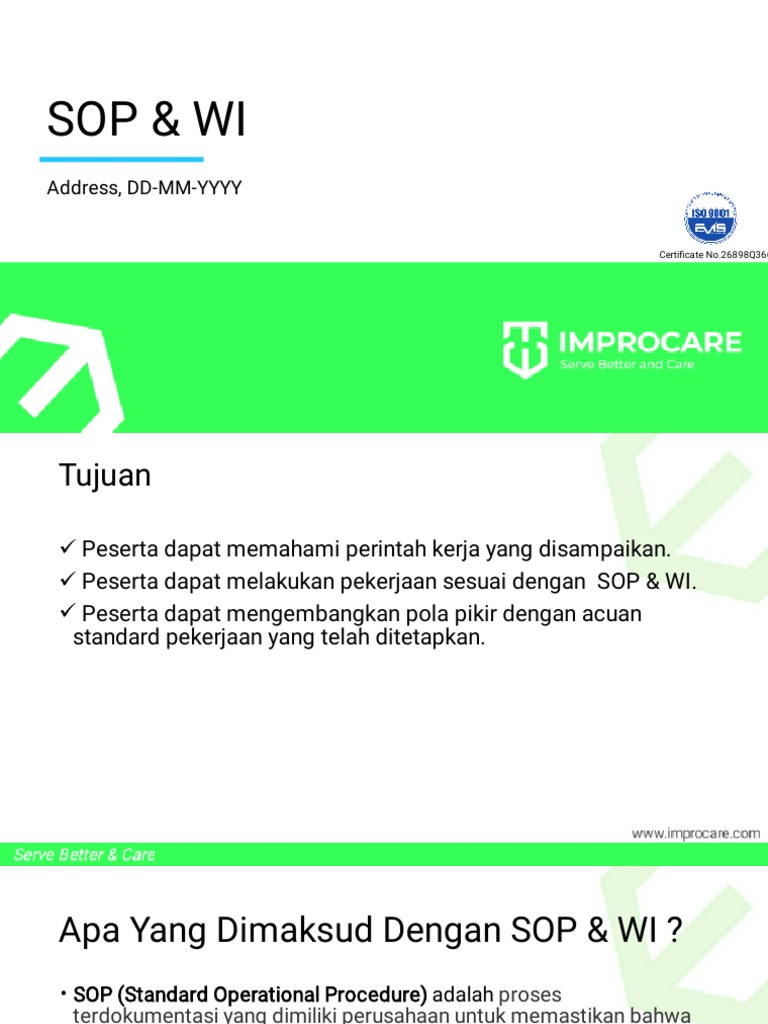Materi Training SOP & WI | PDF