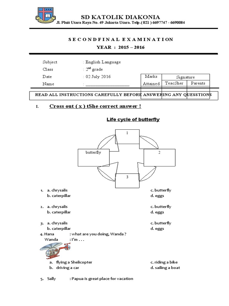 Test English Grade 2 | PDF | Foods | Cuisine