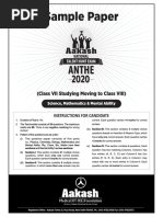 Aakash Sample Paper | PDF | Multiple Choice | Schools