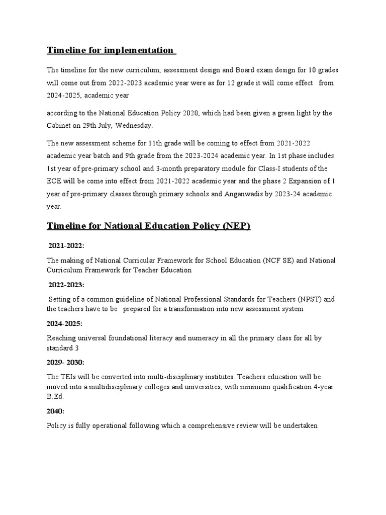 Timeline For Implementation Pom Mica | PDF | Business | Career & Growth