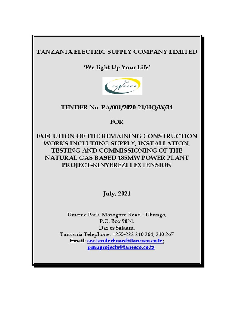 Tender Document | PDF | Specification (Technical Standard) | Procurement