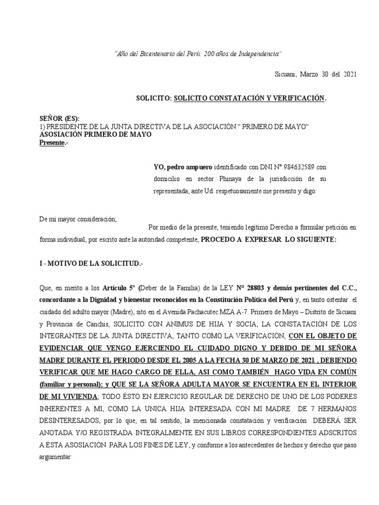 Solicitud Vecinal | PDF | Gobierno | Justicia