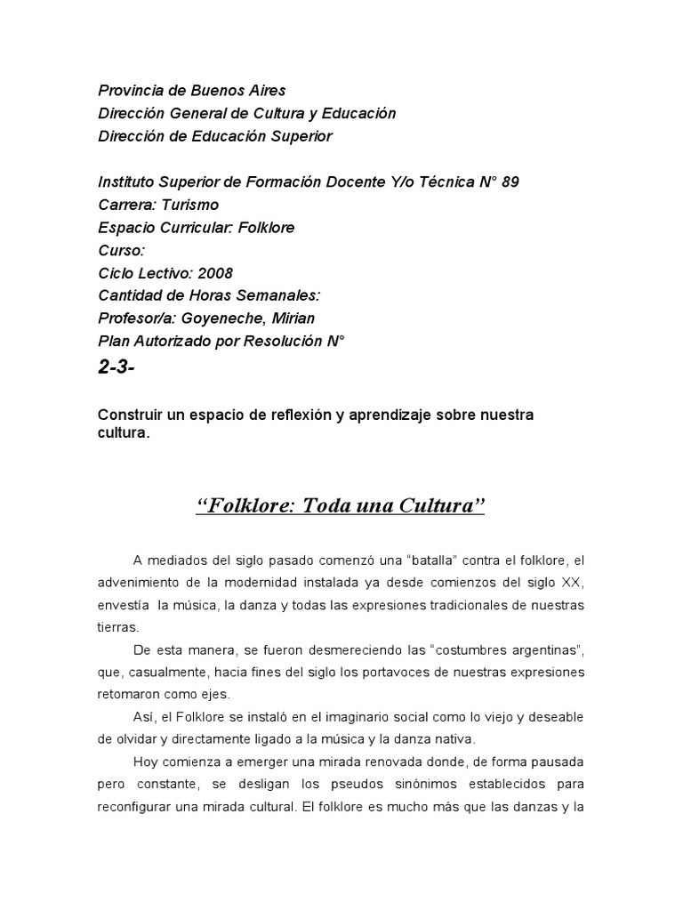 Proyecto de Folklore | PDF | Folklore | Evaluación