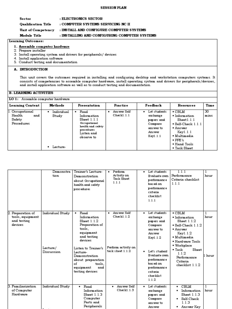 Training Plan | PDF | Booting | Input/Output