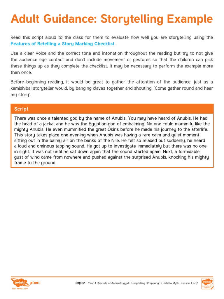 Adult Guidance Storytelling Example | PDF