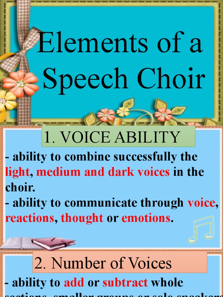 Elements of A Speech Choir | PDF