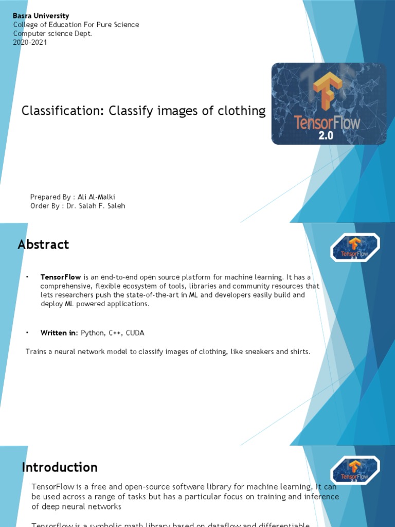 Classification Classify Images of Clothing - ALI LAZIM | PDF ...