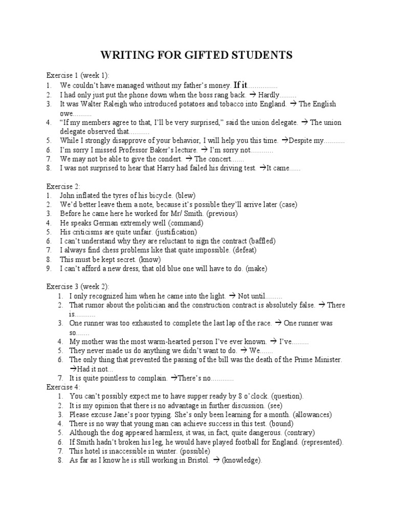 Writing For Gifted Students | PDF
