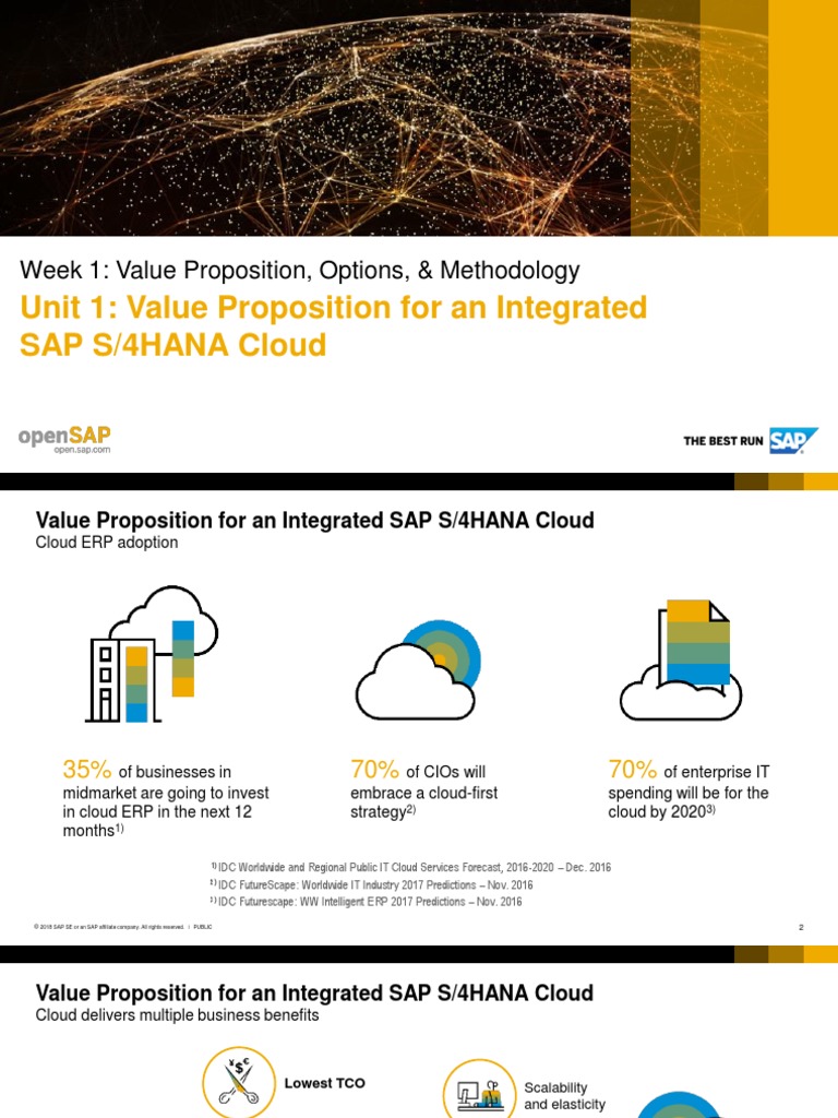 OpenSAP s4h10 Week 1 Unit 1 Value Presentation | PDF | Cloud Computing | Enterprise Resource ...