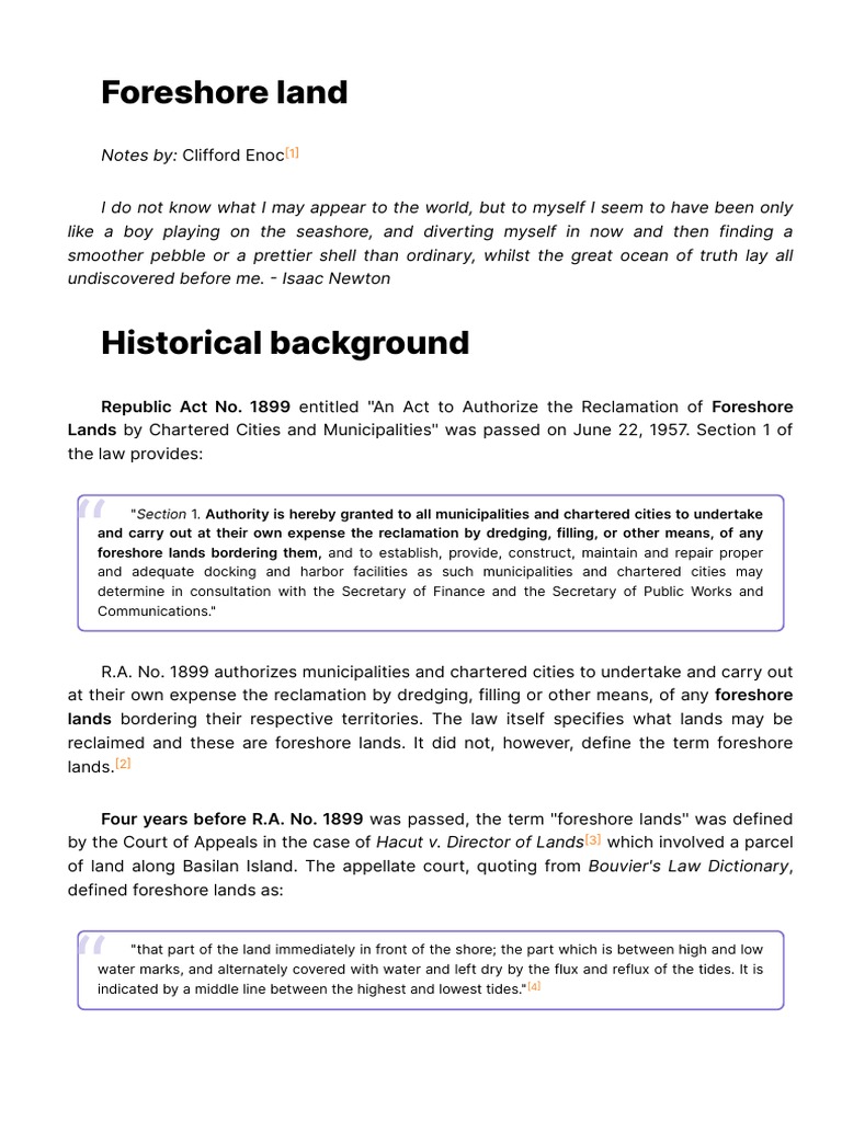 Foreshore Lands in The Philippines | PDF | Tide | Justice