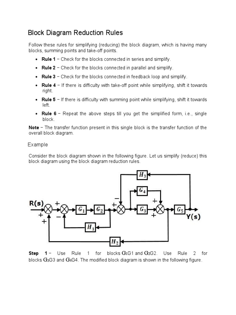 Block Diagram Reduction Rules: Example | PDF | Function (Mathematics ...
