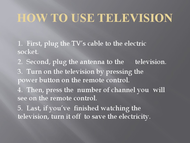 HOW To Use Television | PDF
