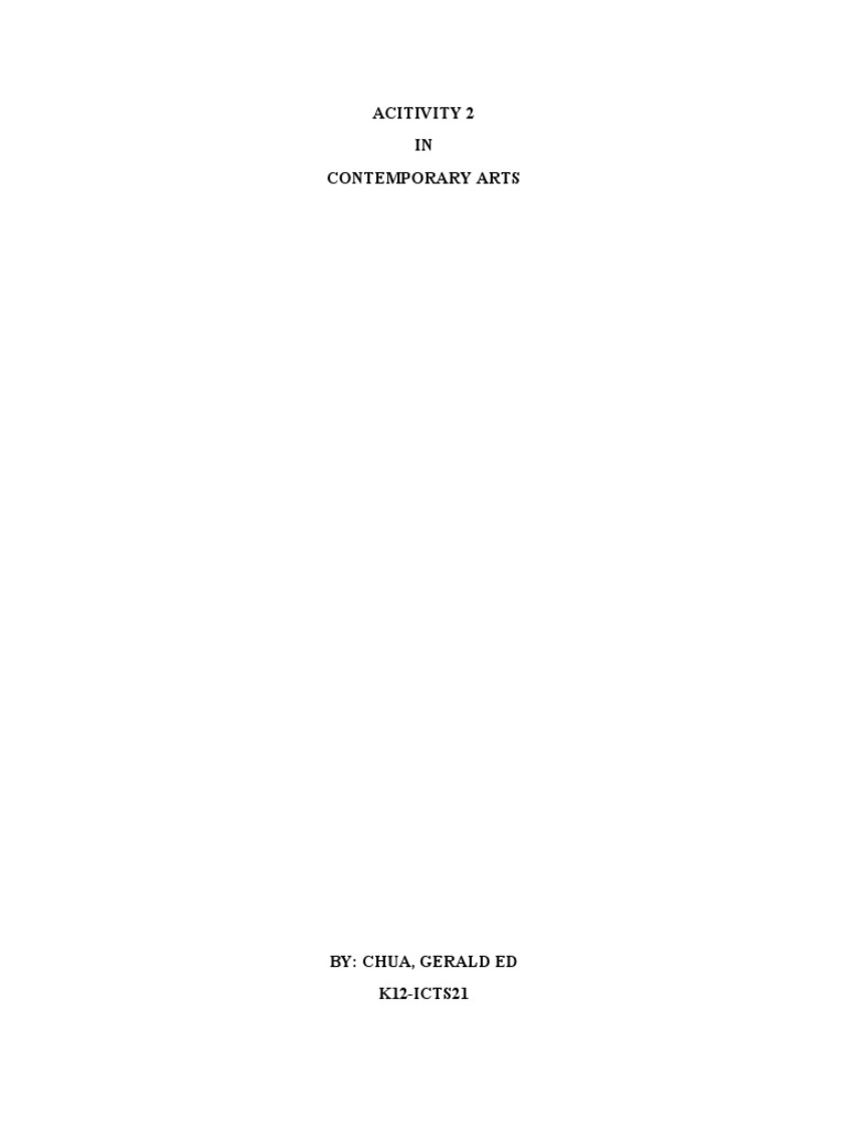 Acitivity 2 IN Contemporary Arts | PDF