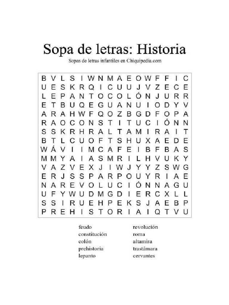 Sopa Letras Historia | PDF