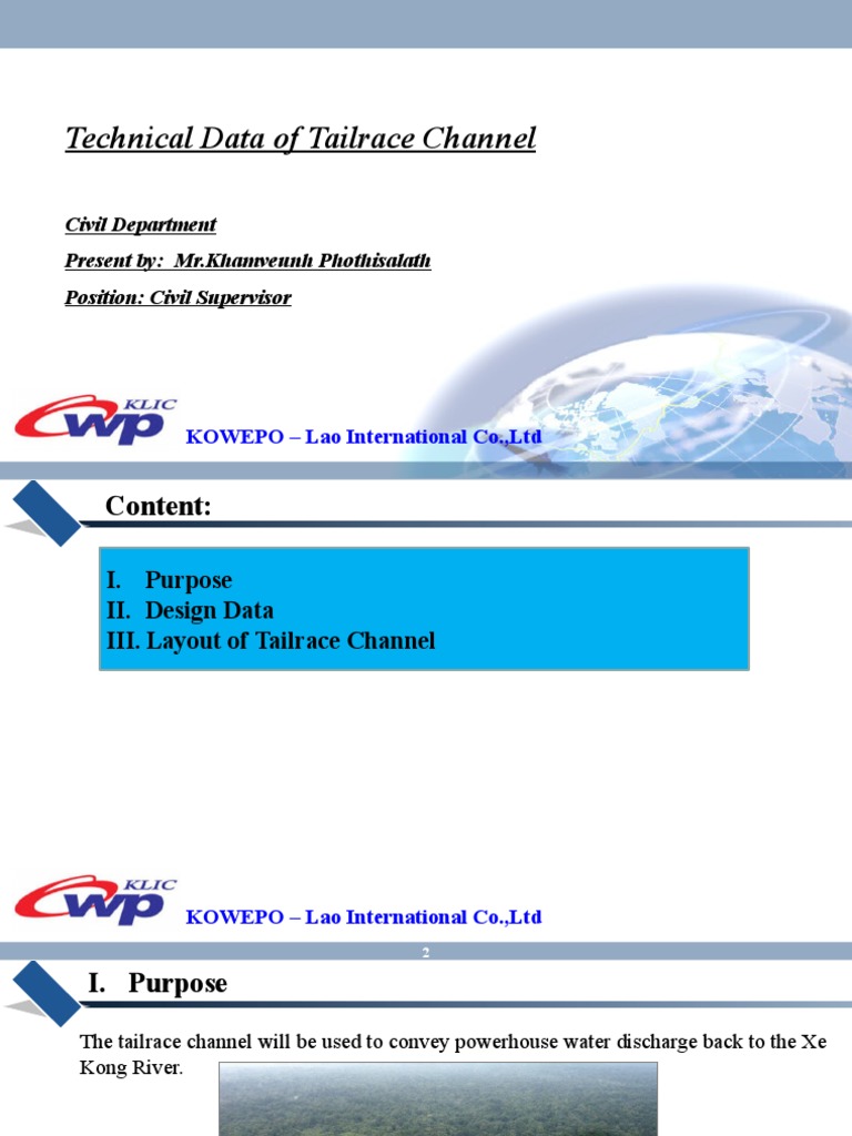 Technical Data of Tailrace Channel | PDF | Environmental Engineering ...