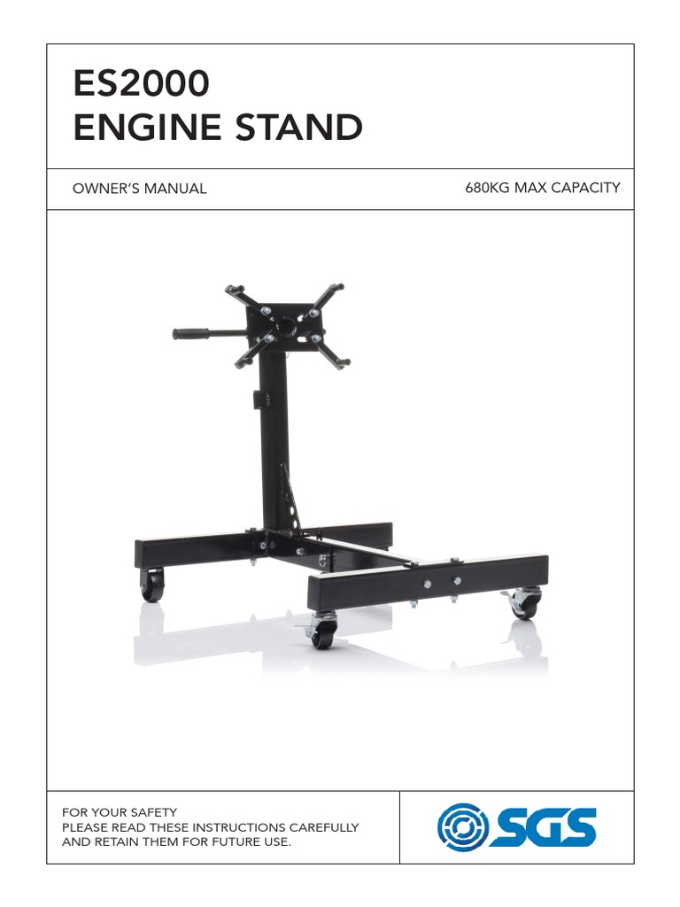 ES2000 Engine Stand: Owner'S Manual 680Kg Max Capacity | PDF | Nut ...