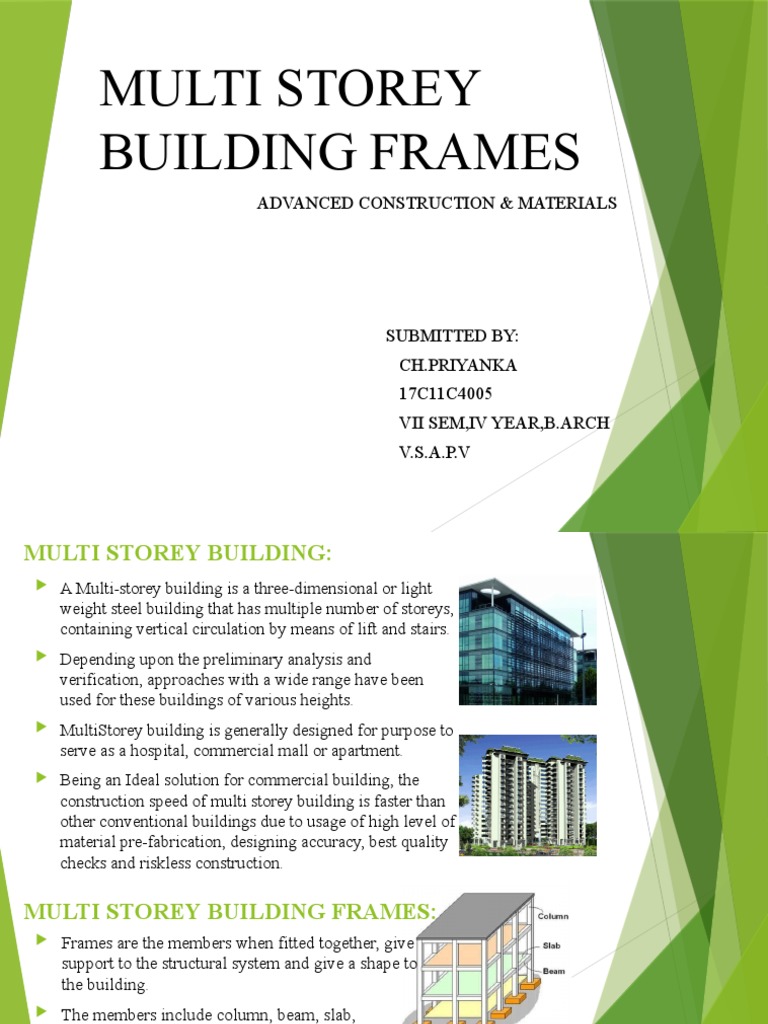Multi Storey Building Frames | PDF | Truss | Beam (Structure)