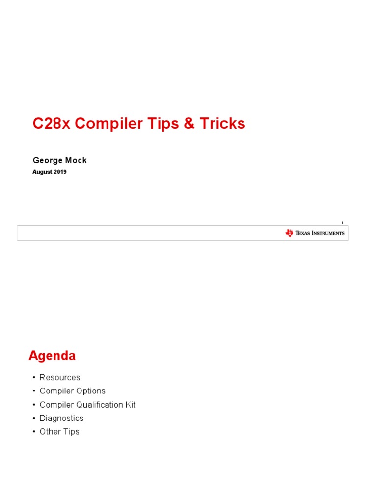 C28x Compiler Tips & Tricks | PDF | Program Optimization | C++