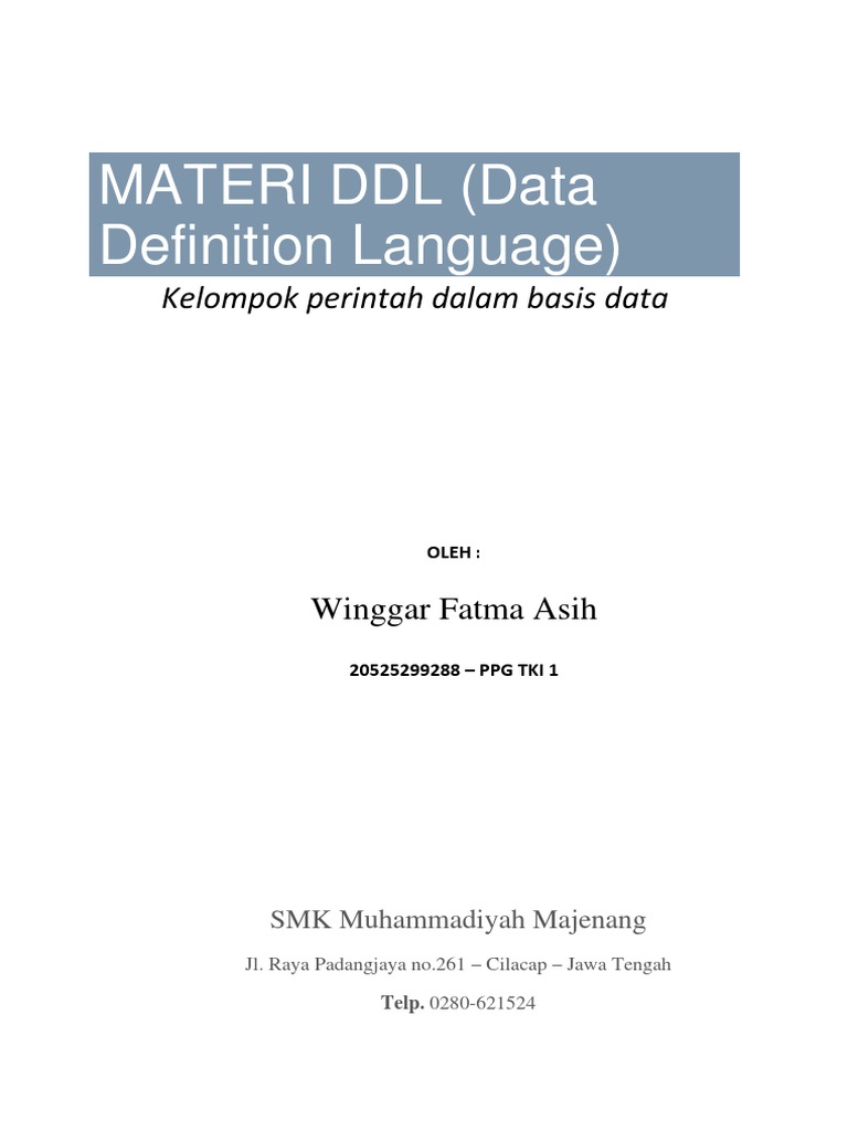 Bahan Ajar DDL | PDF | Komputer