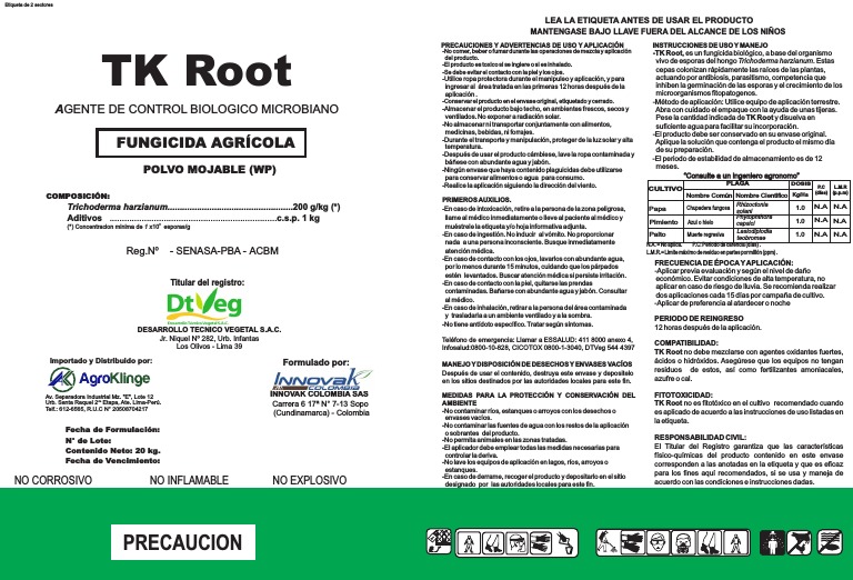 TK Root - Proyecto de Etiqueta 20 KG | PDF | Agua | Naturaleza
