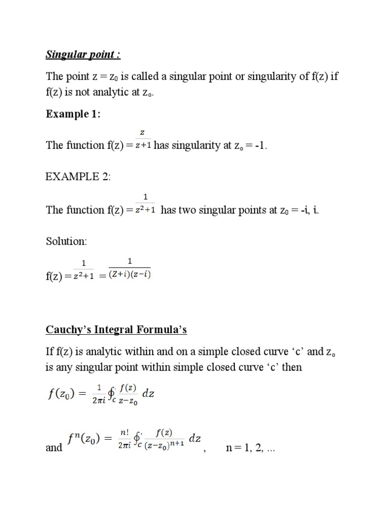 Problems of Cauchys Integral Formula | PDF | Mathematical Objects | Differential Geometry