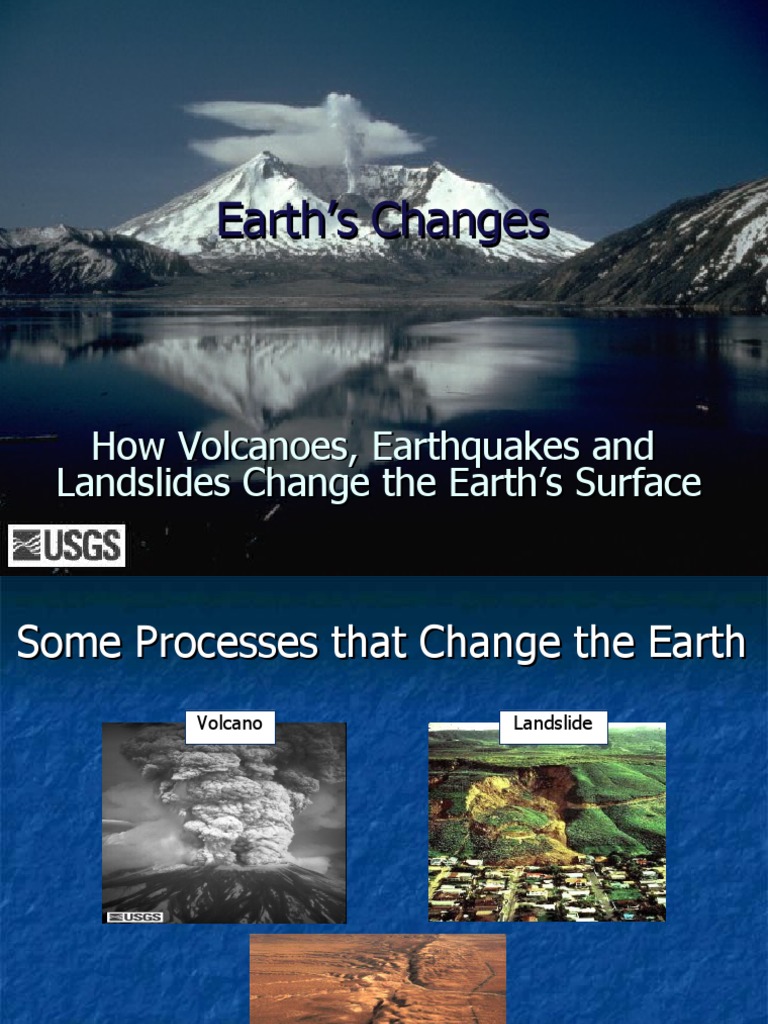 Earth Surface Changes: Volcanoes, Quakes, Landslides | PDF | Volcano ...