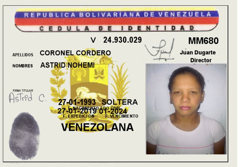 Cédula Venezolana Astrid | PDF