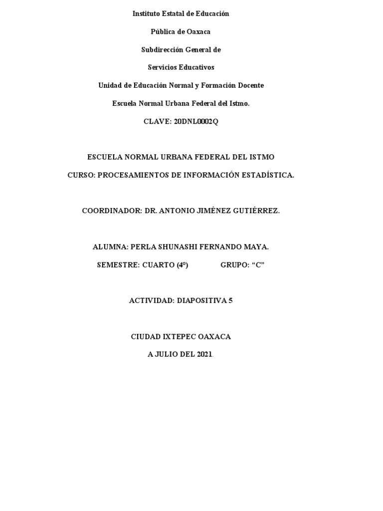 Diapositiva 5 Perla Shunashi Fernando Maya. | PDF | Educación avanzada