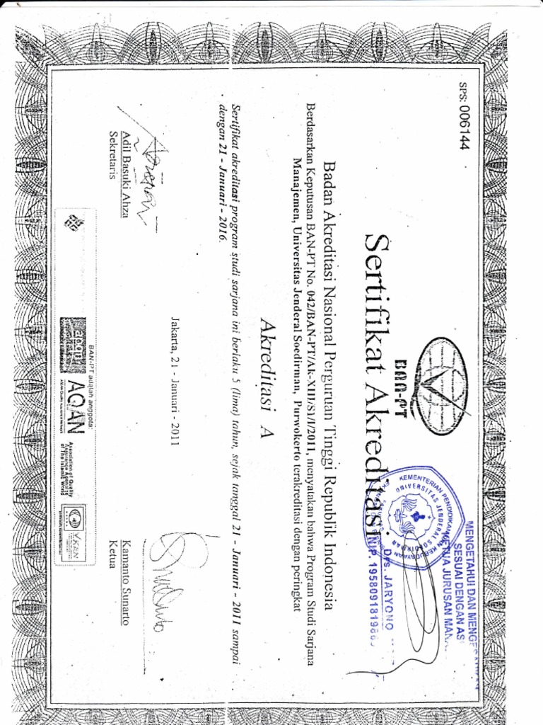 Akreditasi FEB Unsoed | PDF